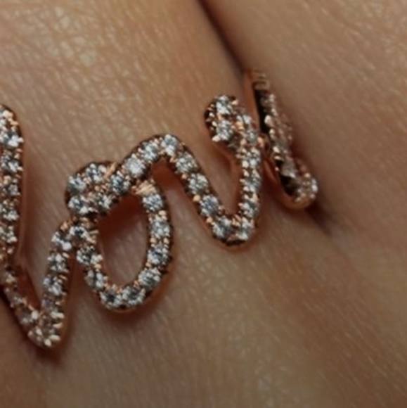 Peermont | Jewelry | Nib Cursive Diamond Love Ring | Poshmark